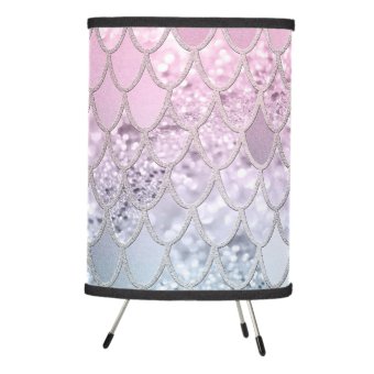 Mermaid Glitter Scales #2 Tripod Lamp | Zazzle