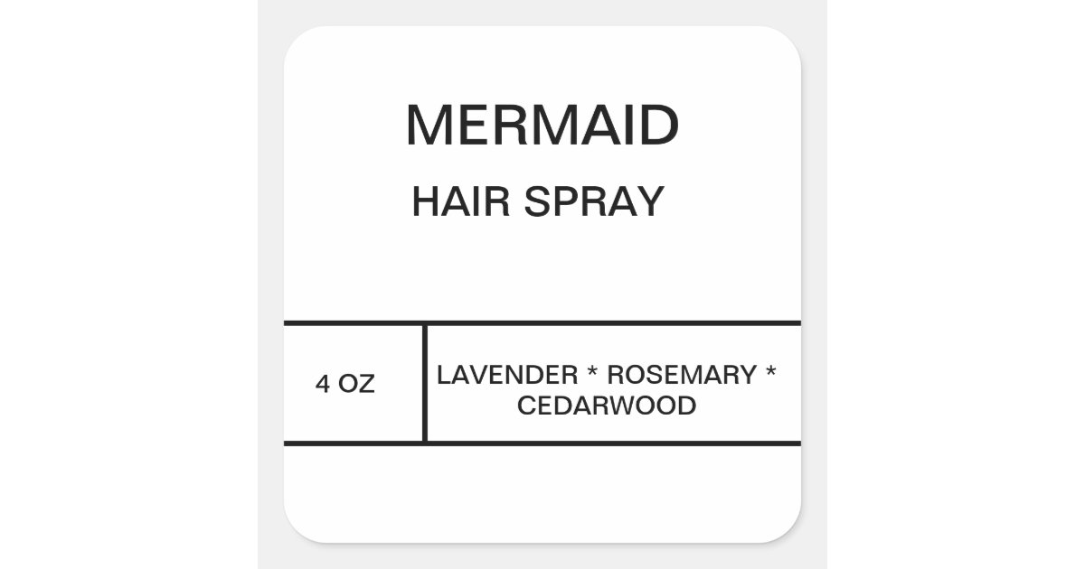 Mermaid Hair Spray Label | Zazzle