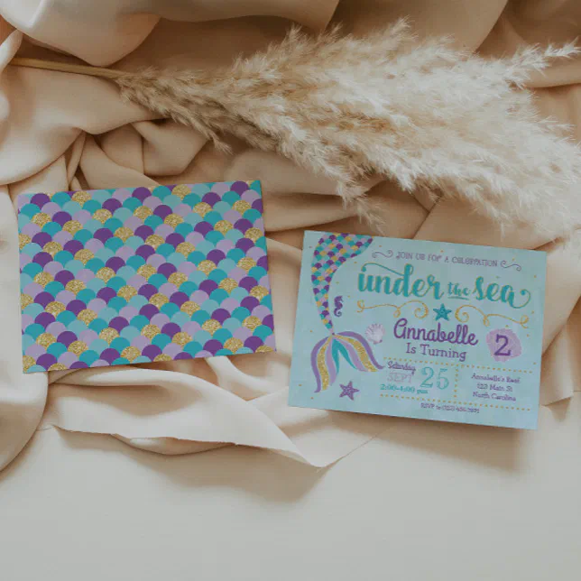 Mermaid Invitation Under The Sea Invite | Zazzle