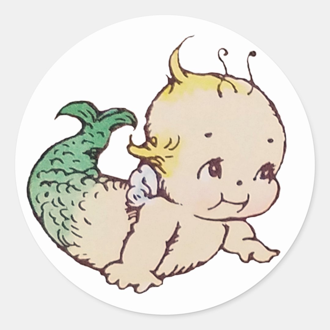 Mermaid Kewpie Stickers | Zazzle