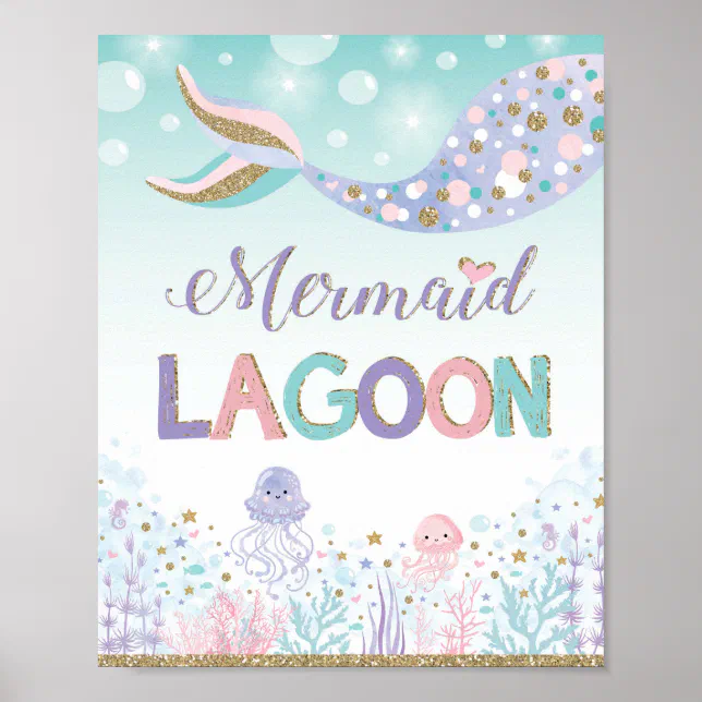 Mermaid Lagoon Sign Underwater Sea Beach Ocean | Zazzle