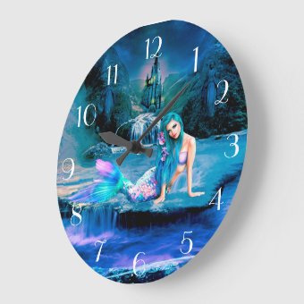 Mermaid Large Clock | Zazzle