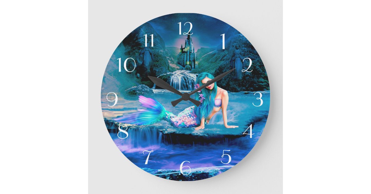 Mermaid Large Clock | Zazzle