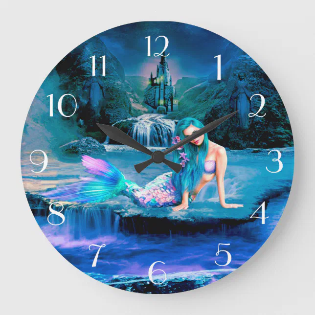 Mermaid Large Clock | Zazzle