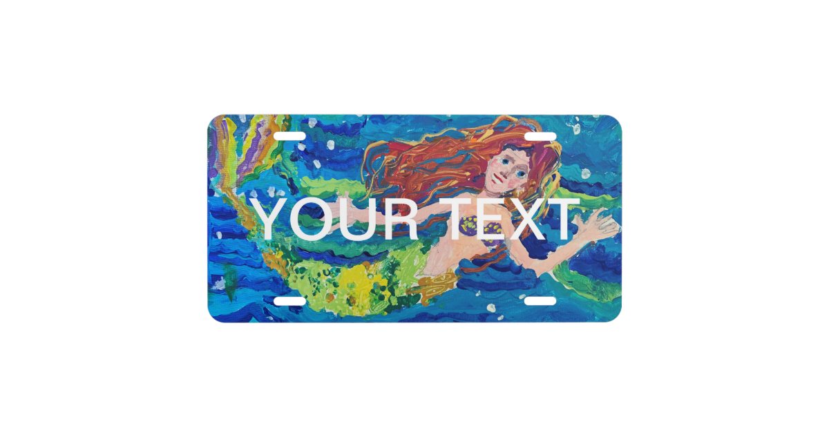 Mermaid License Plate | Zazzle