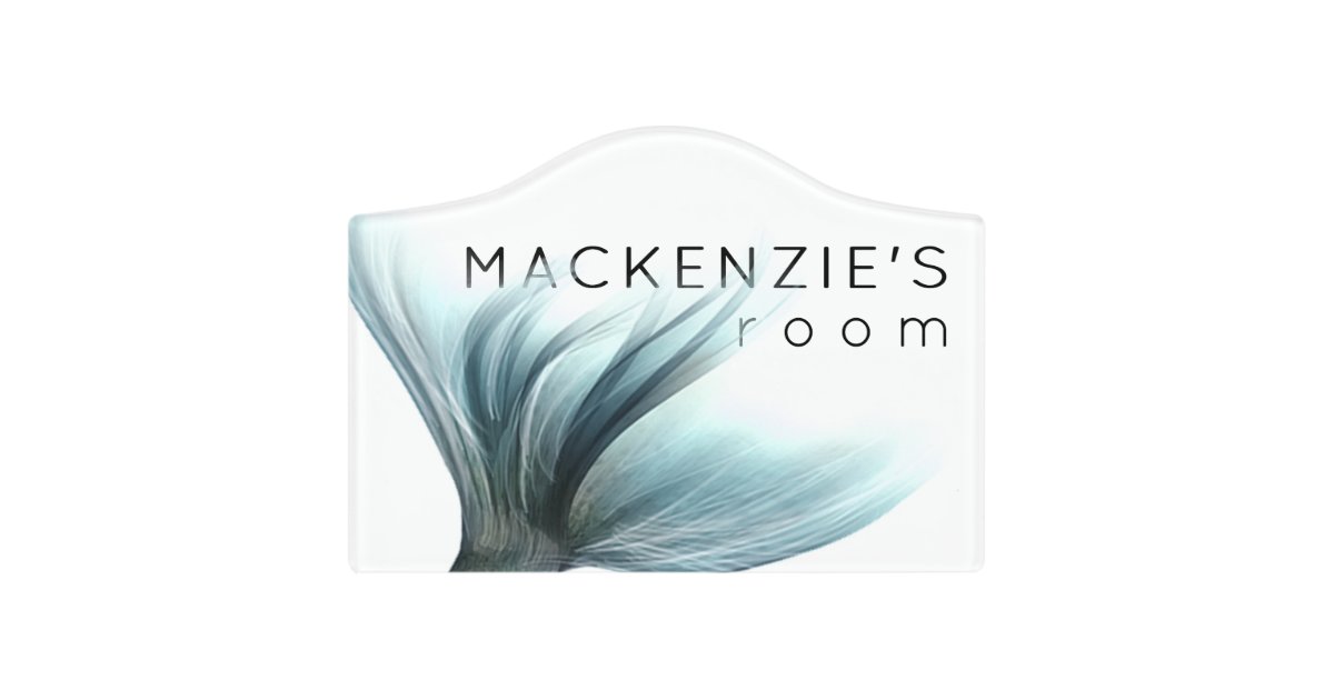 Mermaid Luxe Tail | Seafoam Mint Green Custom Dorm Door Sign | Zazzle