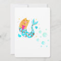 Mermaid MerCat Cute Watercolor 1st Birthday Invitation | Zazzle