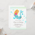 Mermaid MerCat Cute Watercolor 1st Birthday Invitation | Zazzle