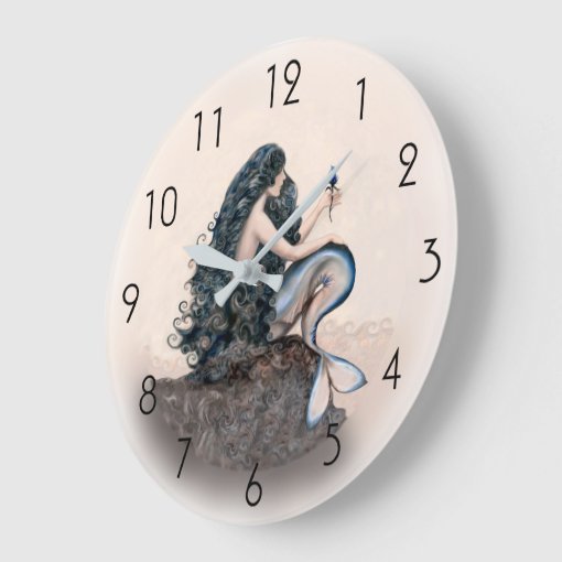 Mermaid Mermaids Fantasy Myth Large Clock | Zazzle