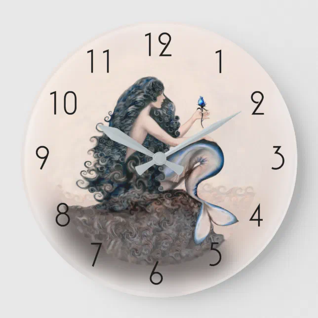Mermaid Mermaids Fantasy Myth Large Clock | Zazzle