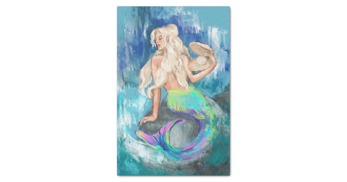 Mermaid Mermaids Vintage Antique Decoupage Tissue Paper Zazzle
