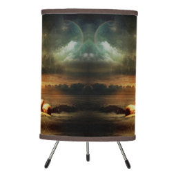Mermaid moon beach and ocean tripod lamp | Zazzle