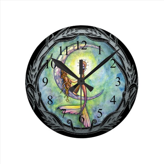 Mermaid Moon Fantasy Art Clock by Molly Harrison | Zazzle.com