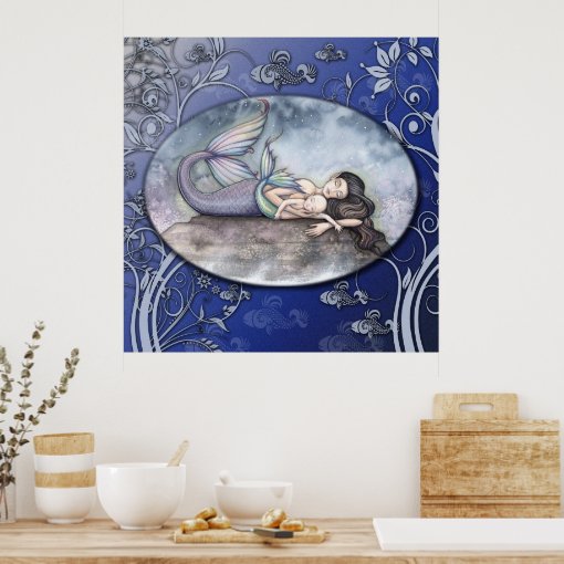 Mermaid Mother and Baby Poster | Zazzle