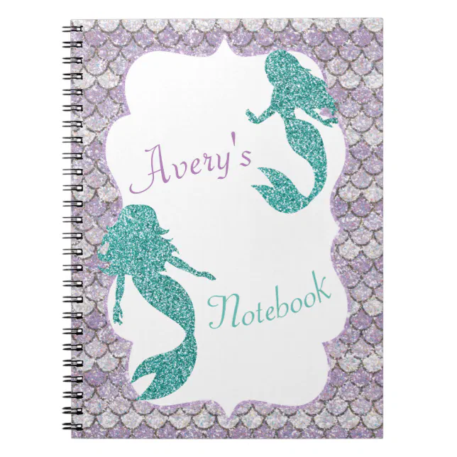 Mermaid notebook, school notebook | Zazzle