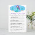 Mermaid Nursery Rhyme Quiz baby shower game | Zazzle