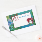 Mermaid Octopus, Blue Aqua Red Green Name Tag | Zazzle