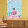 Mermaid on a Shell pastel color poster | Zazzle