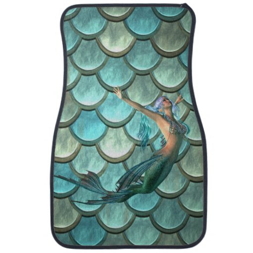 Mermaid On Mermaid Tail Scales Car Floor Mat | Zazzle