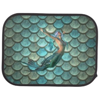 Mermaid On Mermaid Tail Scales Car Floor Mat | Zazzle