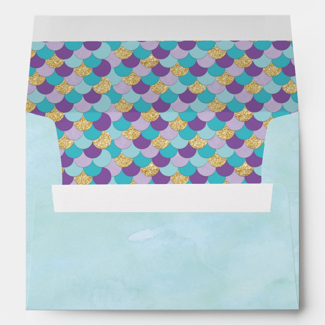 Mermaid Party Envelope, Invitation Envelopes | Zazzle