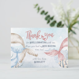 Mermaid Party Personalized with Mermaid Puns Thank You Card | Zazzle