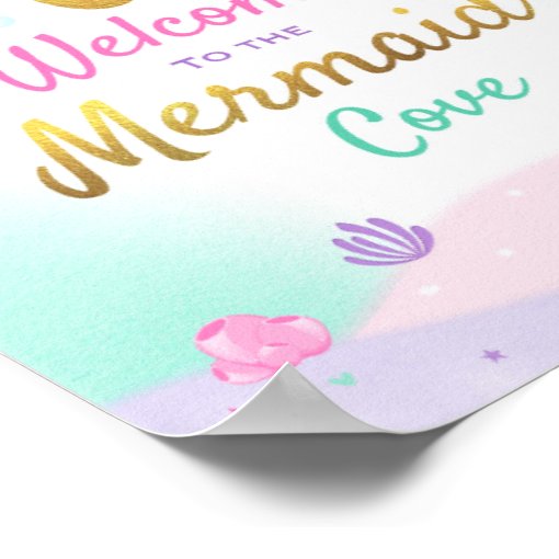Mermaid Party Sign Welcome To The Mermaid Cove | Zazzle