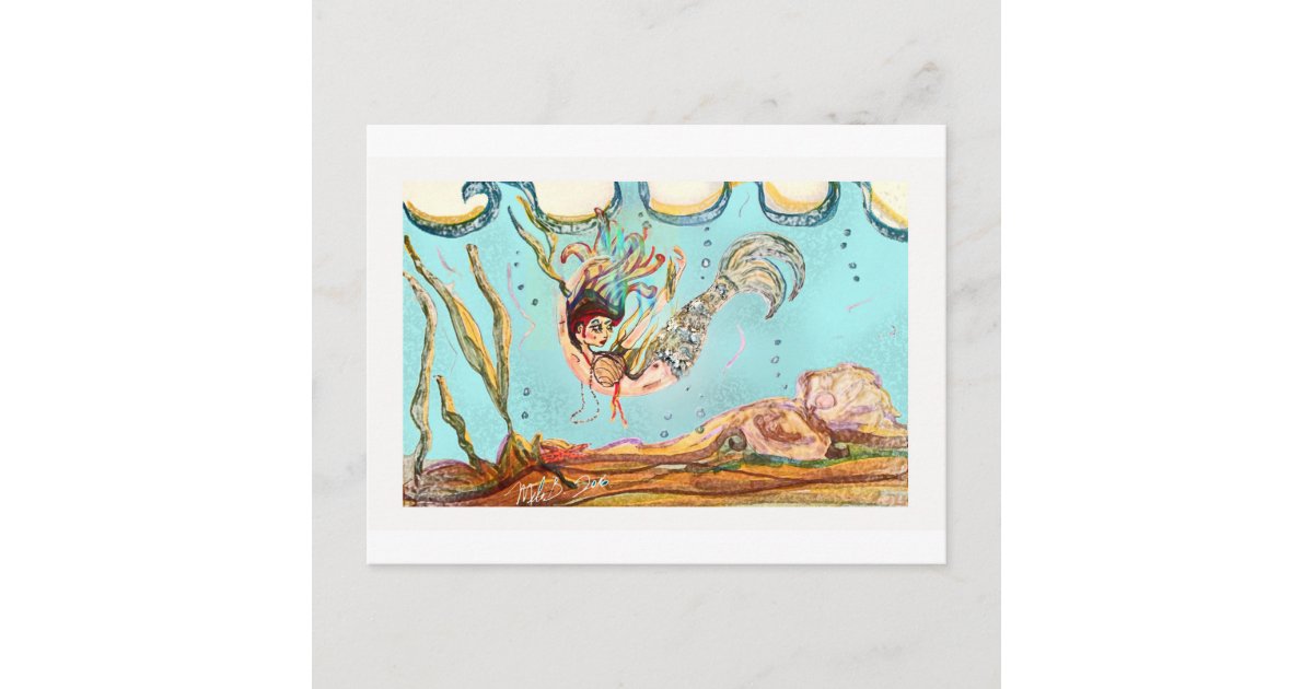 Mermaid Performs Postcard | Zazzle