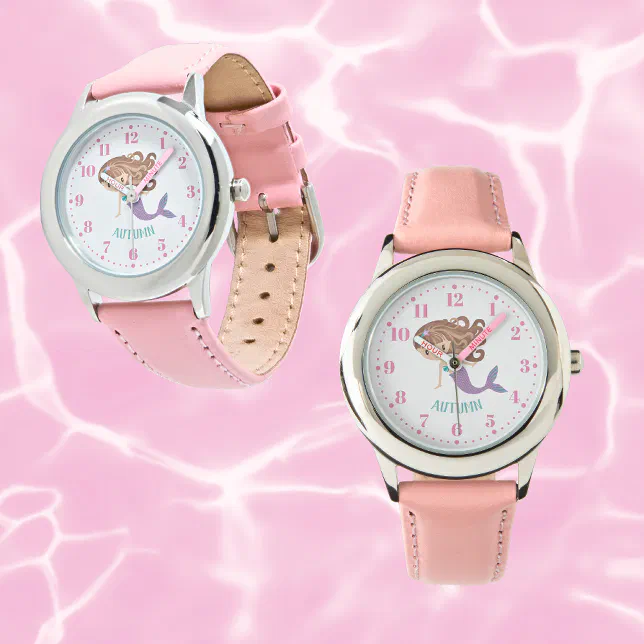 Mermaid Personalized Custom Kid's Watch | Zazzle