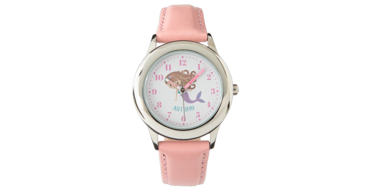 Mermaid Personalized Custom Kid's Watch | Zazzle