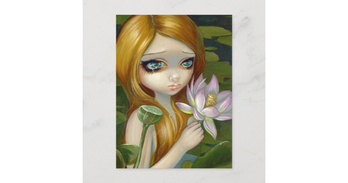 "Mermaid Picking Lotus Blossoms" Postcard | Zazzle