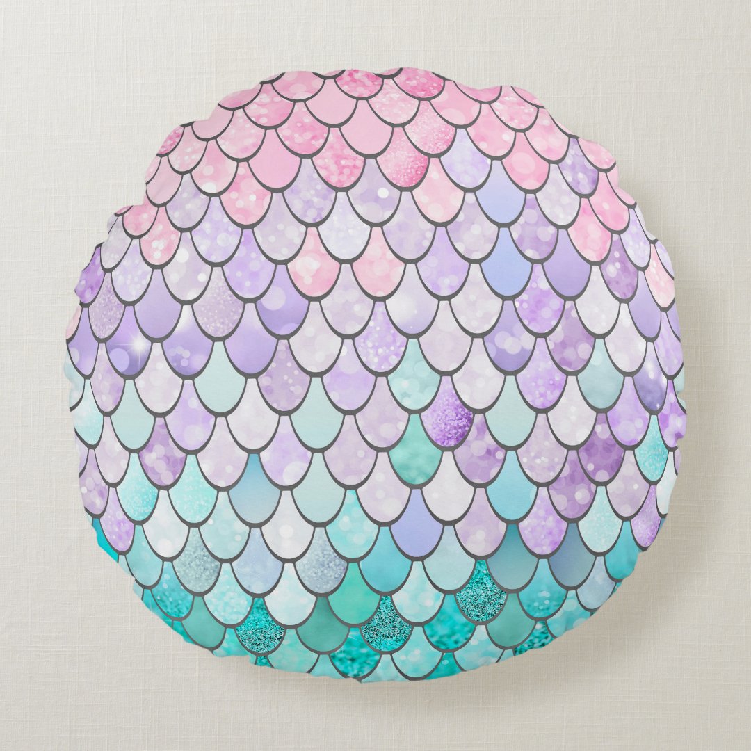 Mermaid Pillow, Round Throw Pillow | Zazzle