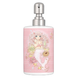 Mermaid (pink) soap dispenser and toothbrush holder | Zazzle