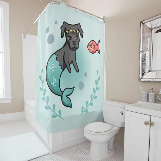 Mermaid Pit Bull Shower Curtain | Zazzle