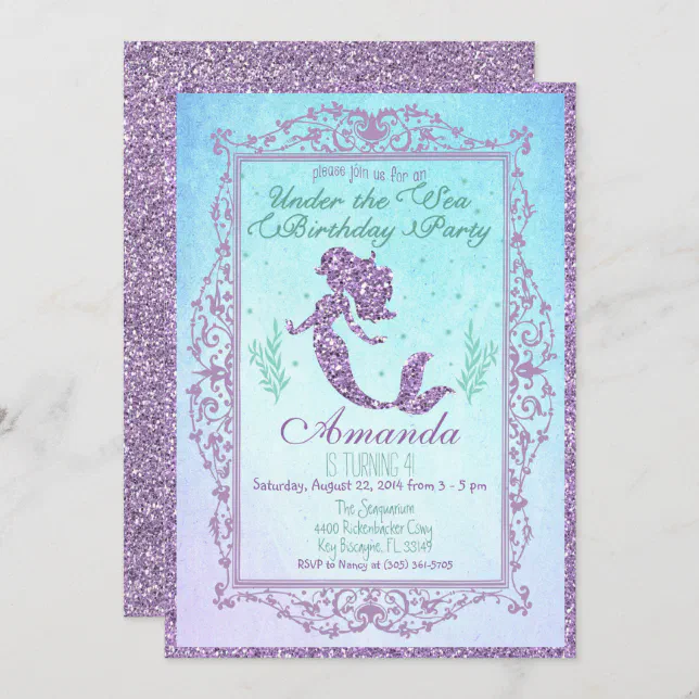 Mermaid Pool Party Under the Sea Birthday Card | Zazzle