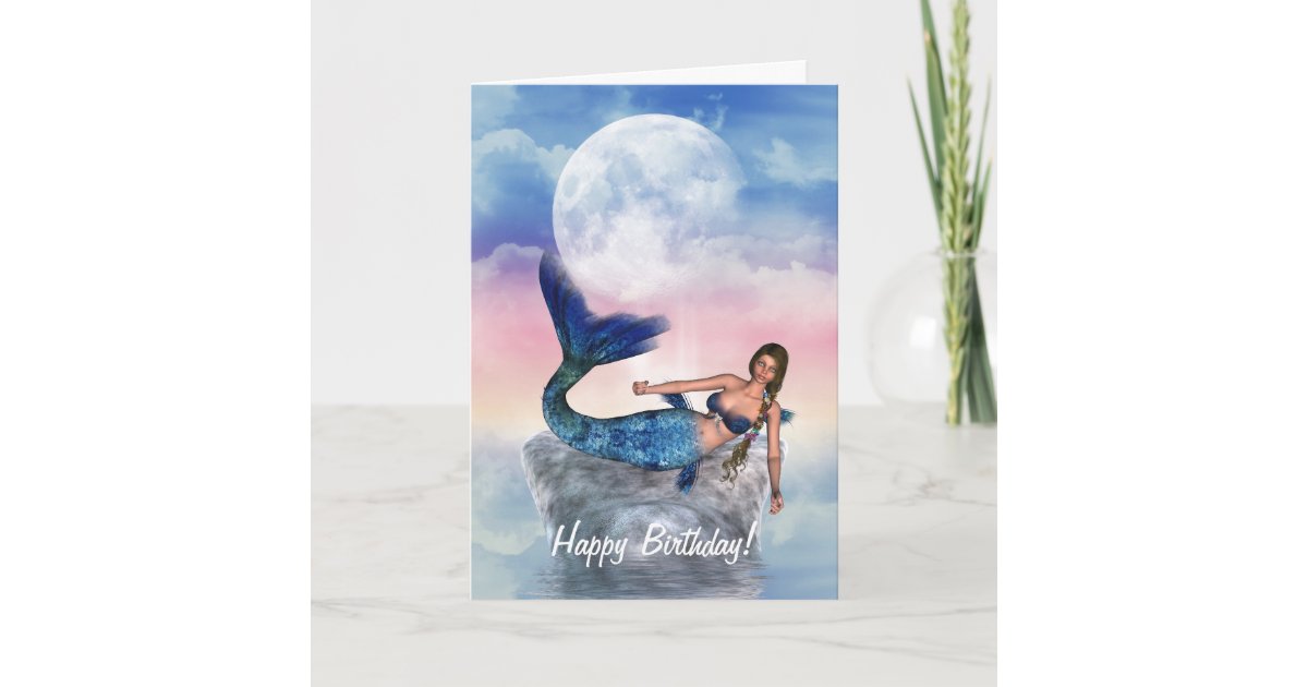Mermaid Princess Of Atlantis Birthday Card | Zazzle