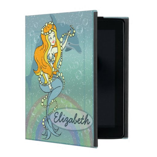 Mermaid Rainbow and Dolphin Illustration Design iPad Case | Zazzle