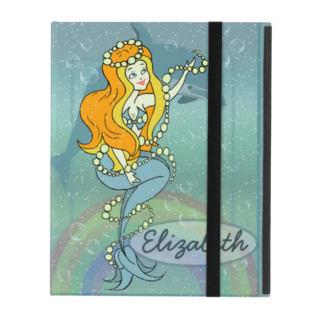 Mermaid Rainbow and Dolphin Illustration Design iPad Case | Zazzle