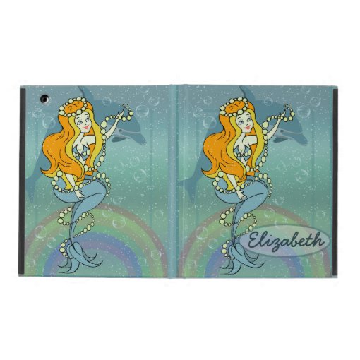 Mermaid Rainbow and Dolphin Illustration Design iPad Case | Zazzle