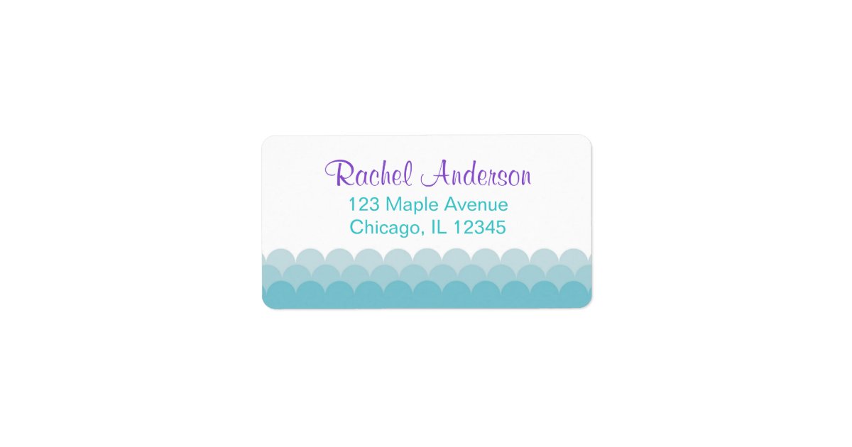 mermaid return address labels, water ocean waves label | Zazzle