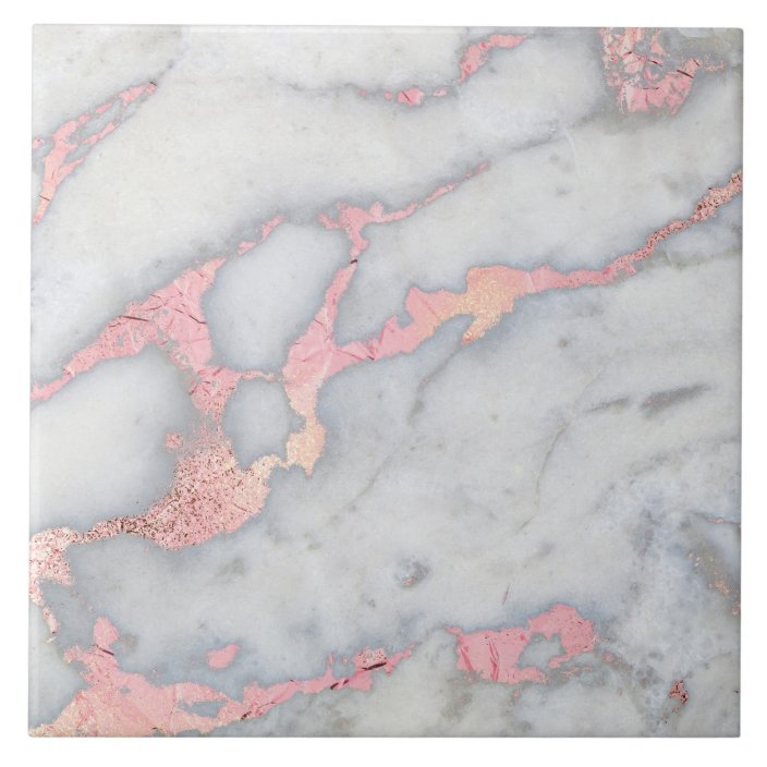 Mermaid Rosegold Glitter Marble Ceramic Tile | Zazzle.com