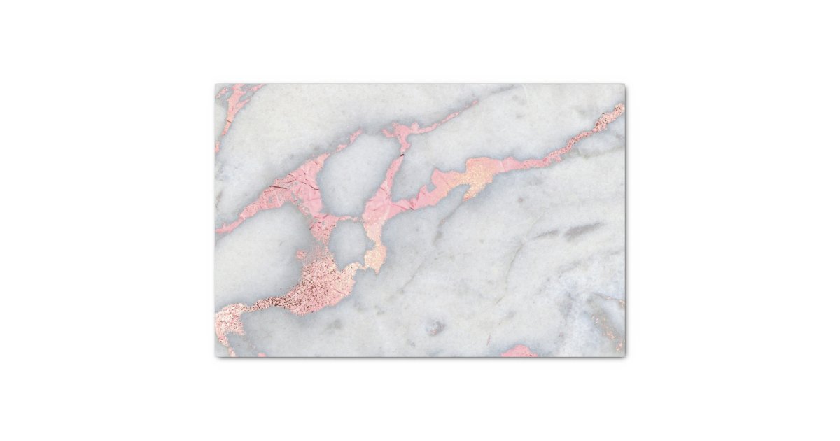 Mermaid Rosegold Glitter Marble Tissue Paper | Zazzle