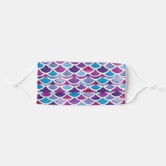 Mermaid Scale Abstract Pattern With White Adult Cloth Face Mask | Zazzle