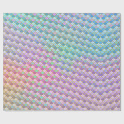 Mermaid Scale Glitter Rainbow Under the Sea Tail Wrapping Paper | Zazzle