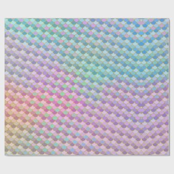 Mermaid Scale Glitter Rainbow Under the Sea Tail Wrapping Paper | Zazzle