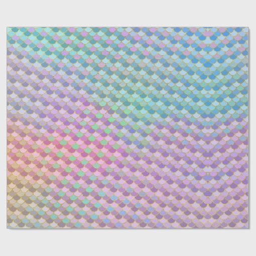 Mermaid Scale Glitter Rainbow Under the Sea Tail Wrapping Paper | Zazzle