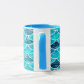 Mermaid scale pattern turquoise mint green blue mug | Zazzle