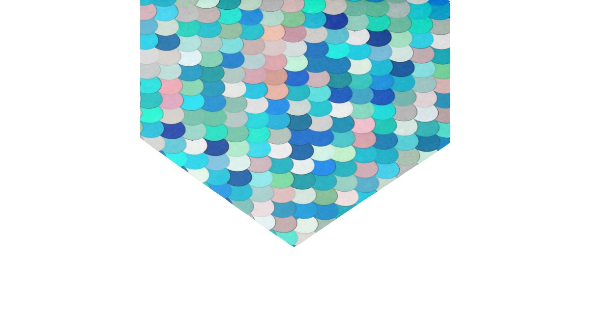 Mermaid Scales, Aqua, Shell Pink, and Cobalt Tissue Paper | Zazzle