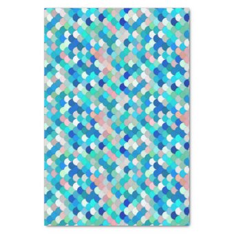 Mermaid Scales, Aqua, Shell Pink, and Cobalt Tissue Paper | Zazzle