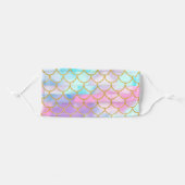 Mermaid Scales Pastel Gold Glitter Pattern Adult Cloth Face Mask | Zazzle